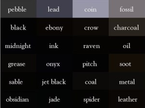 240 color names in English | Just English